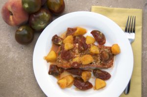 Salmon w/ Peach & Tomato Compote | Savour the Senses